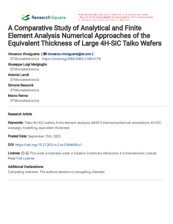 (PDF) A Comparative Study of Analytical and Finite Element Analysis Numerical Approaches of the ...