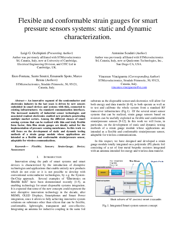 (PDF) Flexible and conformable strain gauges for smart pressure sensors ...