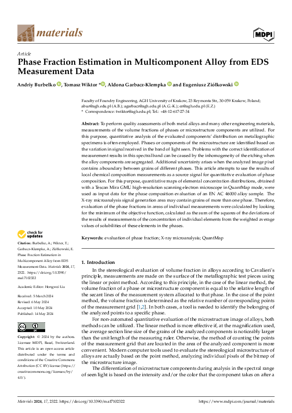 (PDF) Phase Fraction Estimation in Multicomponent Alloy from EDS ...