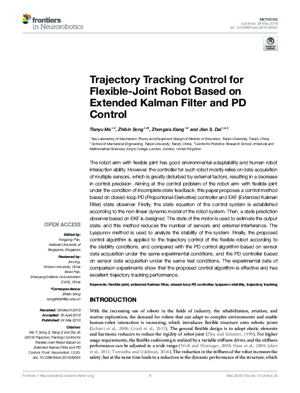 (PDF) Trajectory Tracking Control for Flexible-Joint Robot Based on ...