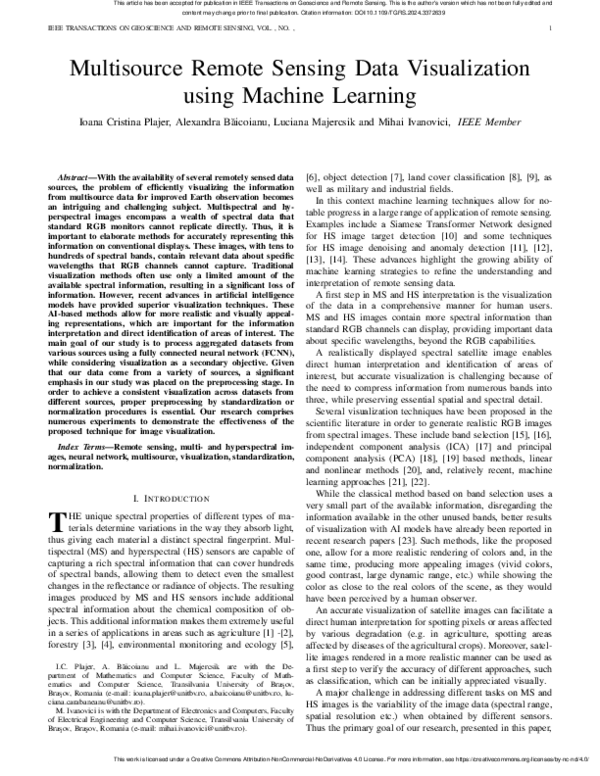 (PDF) Multisource Remote Sensing Data Visualization using Machine Learning