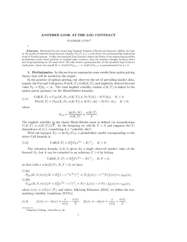 (PDF) ANOTHER LOOK AT THE LOG CONTRACT