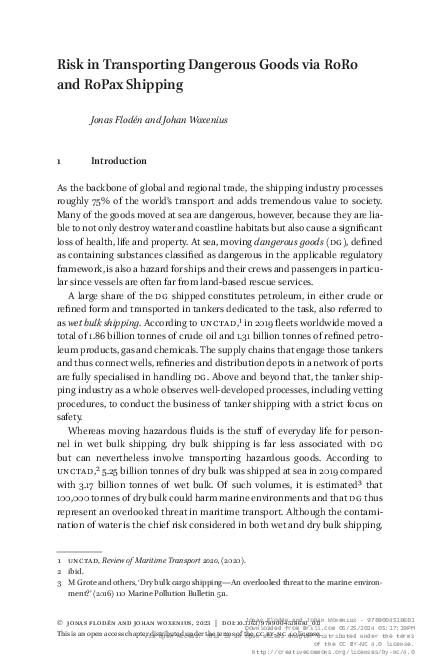 (PDF) Risk in Transporting Dangerous Goods via RoRo and RoPax Shipping