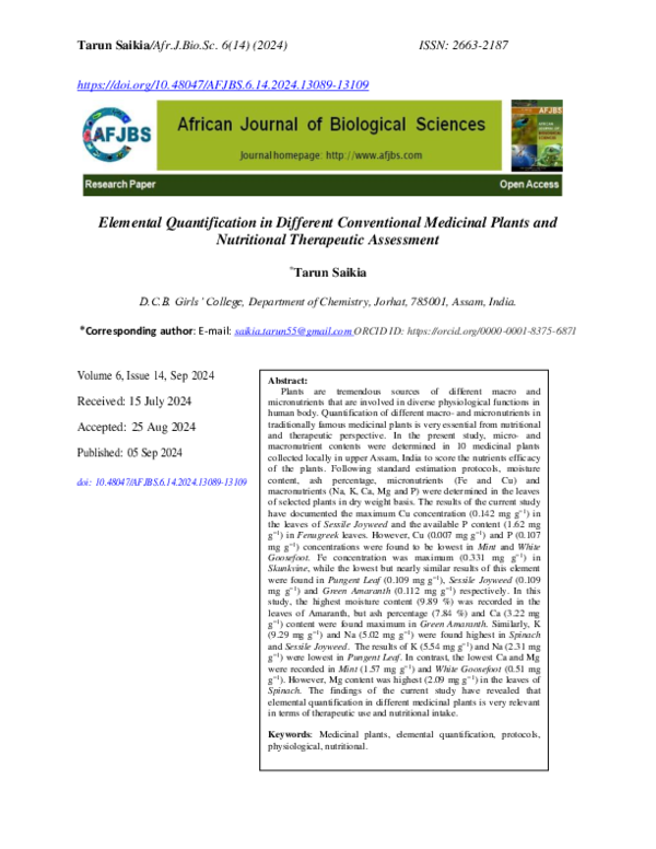 (PDF) Elemental Quantification in Different Conventional Medicinal ...