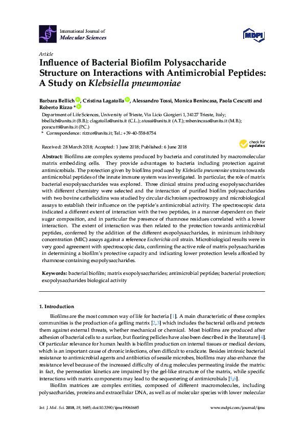 (PDF) Influence of Bacterial Biofilm Polysaccharide Structure on ...