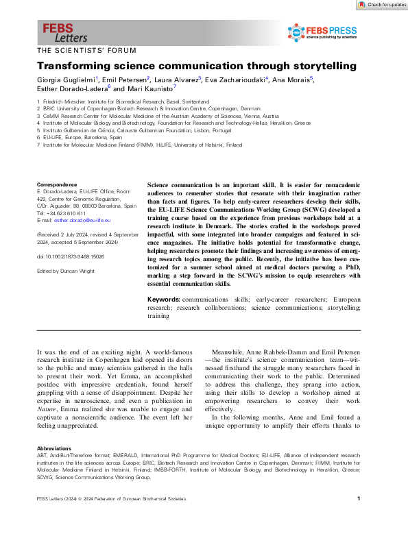 (PDF) Transforming science communication through storytelling