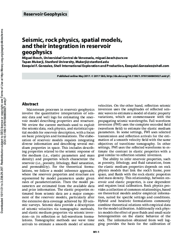 (PDF) 7. Seismic, rock physics, spatial models, and their integration ...