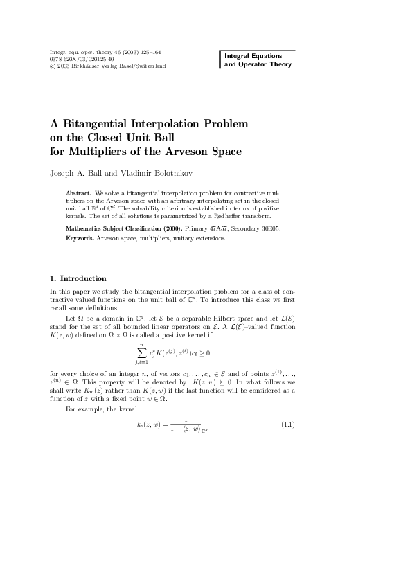 Pdf Integral Equations And Operator Theory