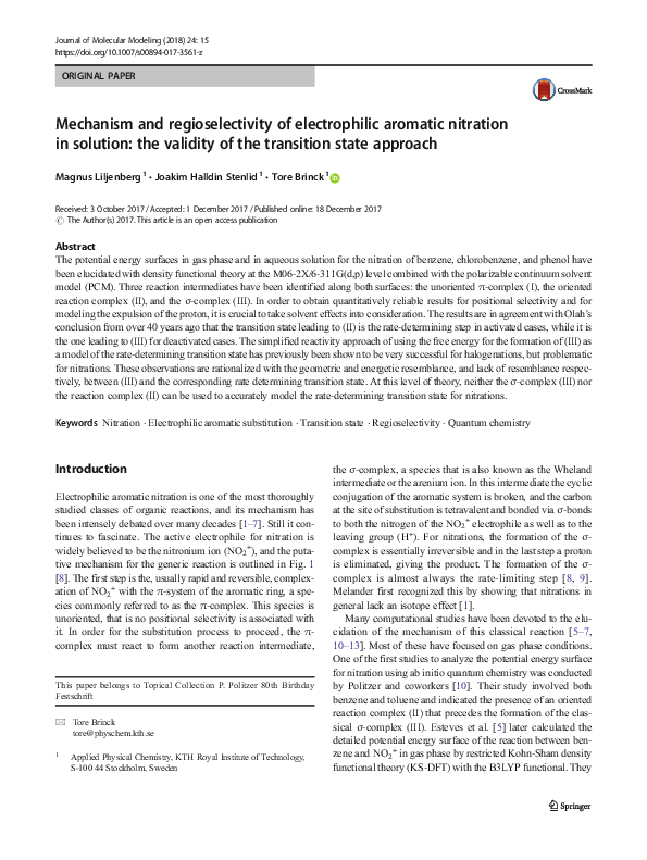 (PDF) Mechanism and regioselectivity of electrophilic aromatic ...