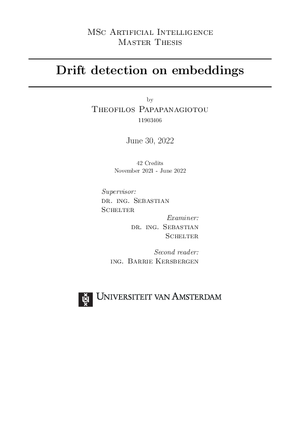 (PDF) Drift detection on embeddings