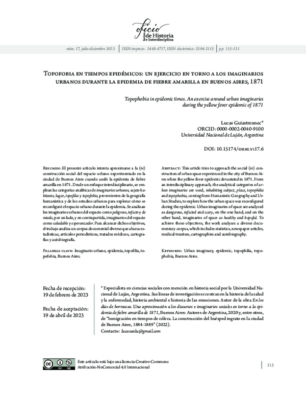 (PDF) Topofobia en tiempos epidémicos: un ejercicio en torno a los ...