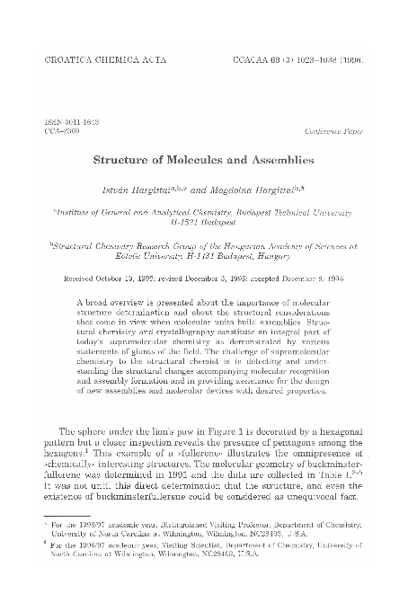 (PDF) Structure of Molecules and Assemblies