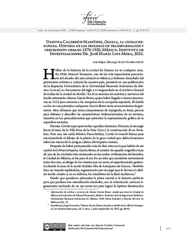 (PDF) Danivia Calderón Martínez, Oaxaca, la ciudad renovada. Historia ...