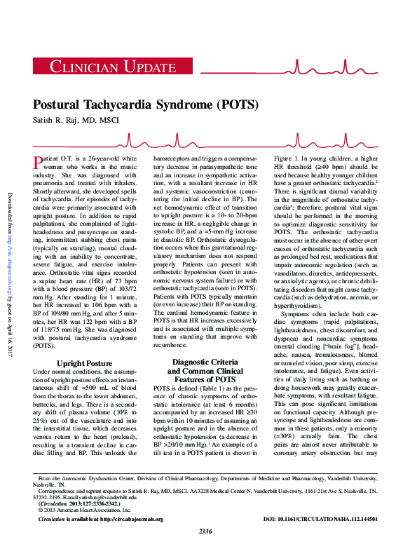 (PDF) Postural Tachycardia Syndrome (POTS) | Teresa Rummans - Academia.edu