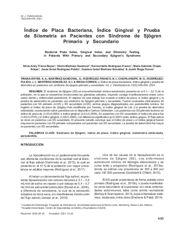 (PDF) Índice de Placa Bacteriana, Índice Gingival y Prueba de ...