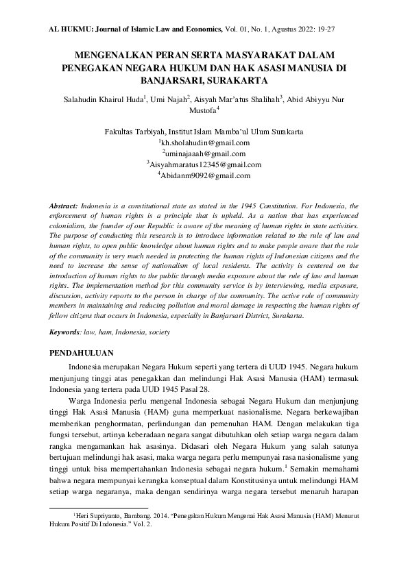 (PDF) Mengenalkan Peran Serta Masyarakat Dalam Penegakan Negara Hukum Dan Hak Asasi Manusia DI ...