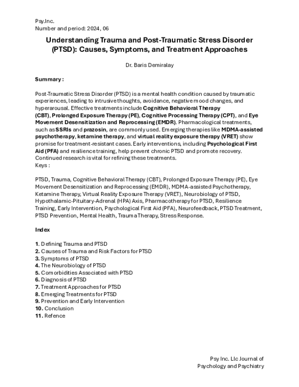 (PDF) Understanding Trauma and Post-Traumatic Stress Disorder (PTSD ...