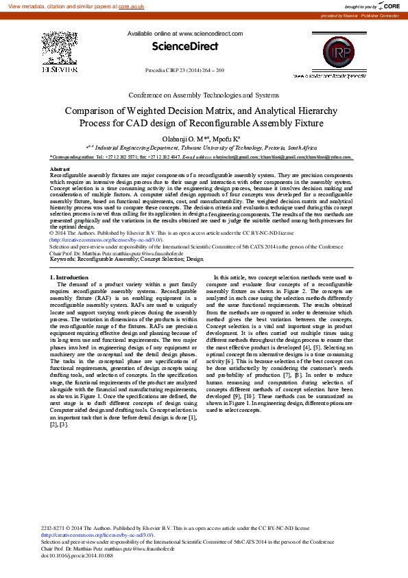 (PDF) Comparison of Weighted Decision Matrix, and Analytical Hierarchy ...