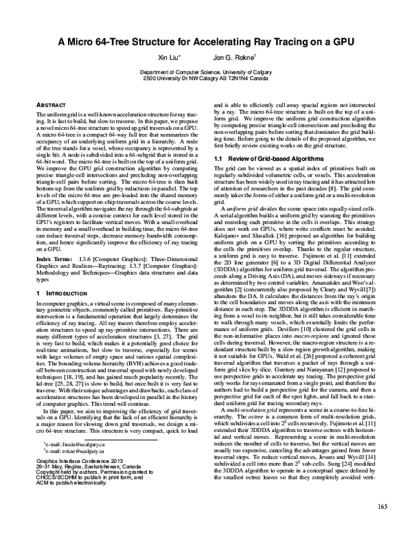 (PDF) A micro 64-tree structure for accelerating ray tracing on a GPU