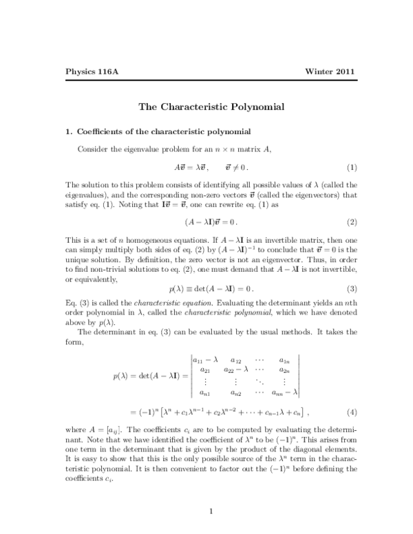 (PDF) A characteristic polynomial | Jon Rokne - Academia.edu