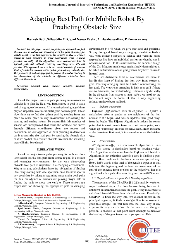 (PDF) Optimized Path Planning for Mobile Robots