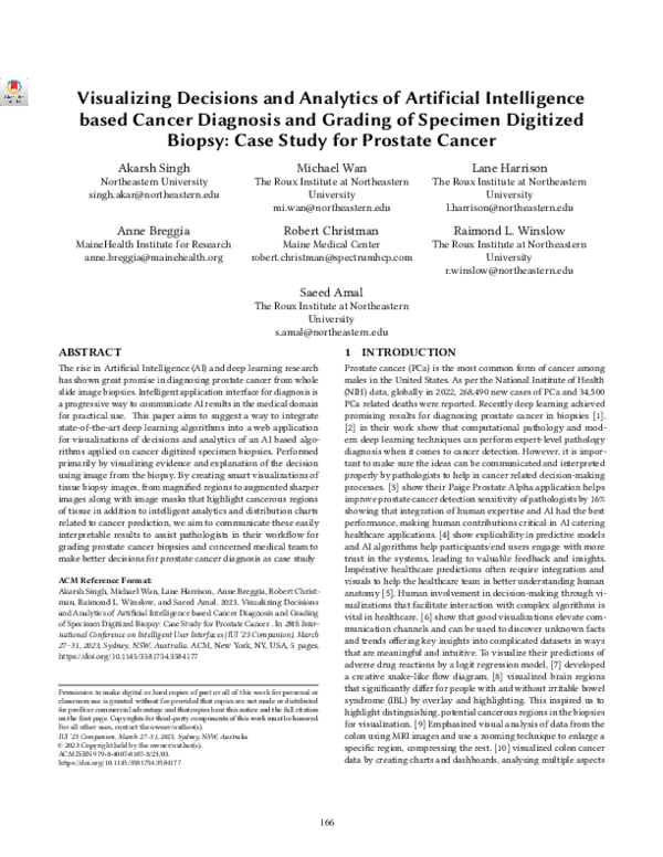 (PDF) Visualizing Decisions and Analytics of Artificial Intelligence based Cancer Diagnosis and ...