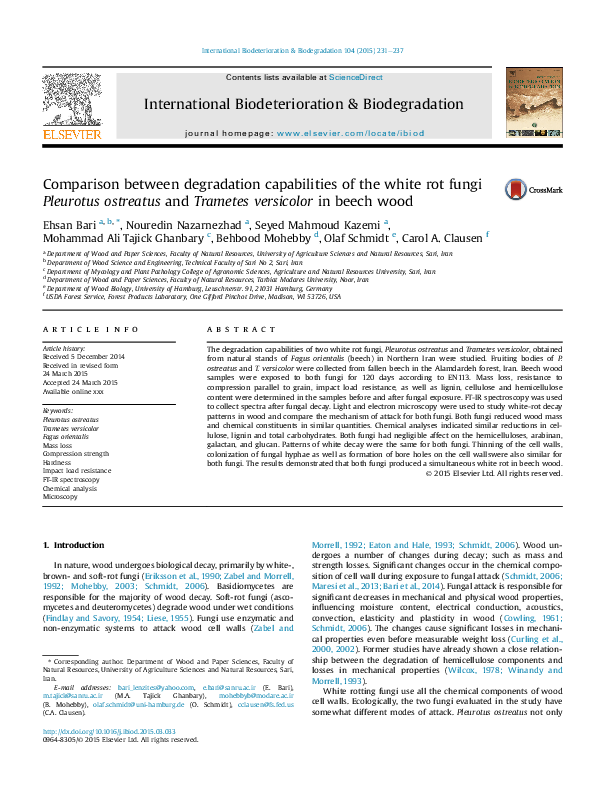 (PDF) Comparison between degradation capabilities of the white rot ...