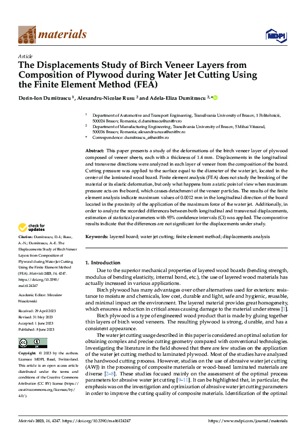 (PDF) The Displacements Study of Birch Veneer Layers from Composition of Plywood during Water ...