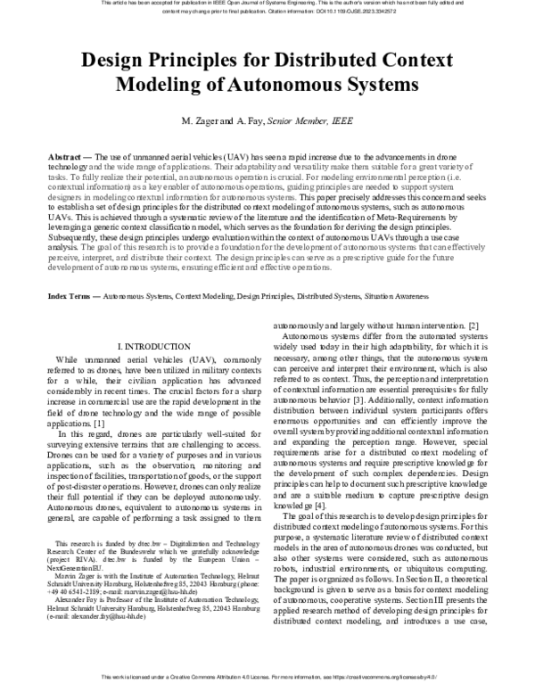 (PDF) Design Principles for Distributed Context Modeling of Autonomous ...