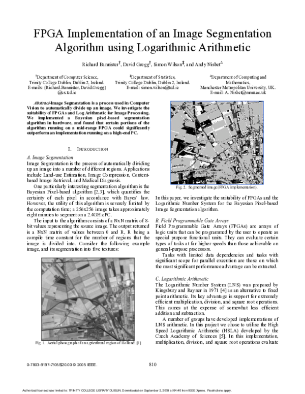 (PDF) FPGA implementation of an image segmentation algorithm using ...