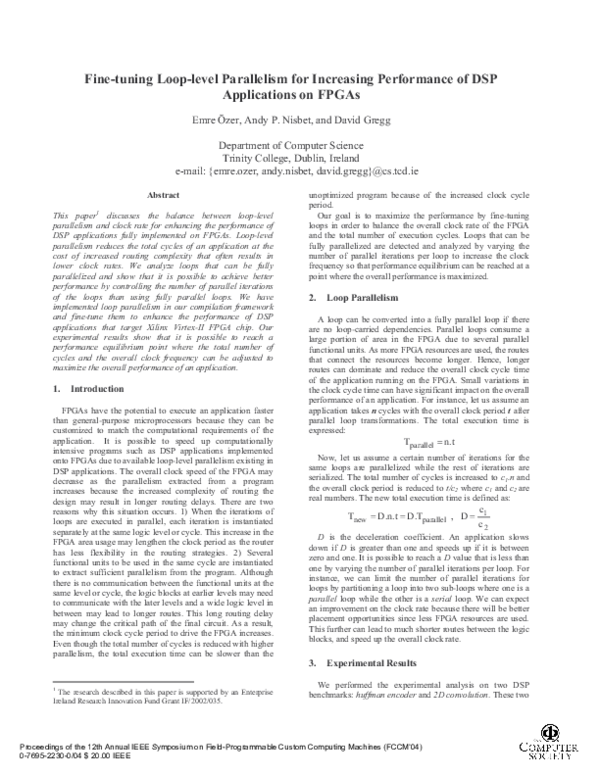 Pdf Fine Tuning Loop Level Parallelism For Increasing Performance Of