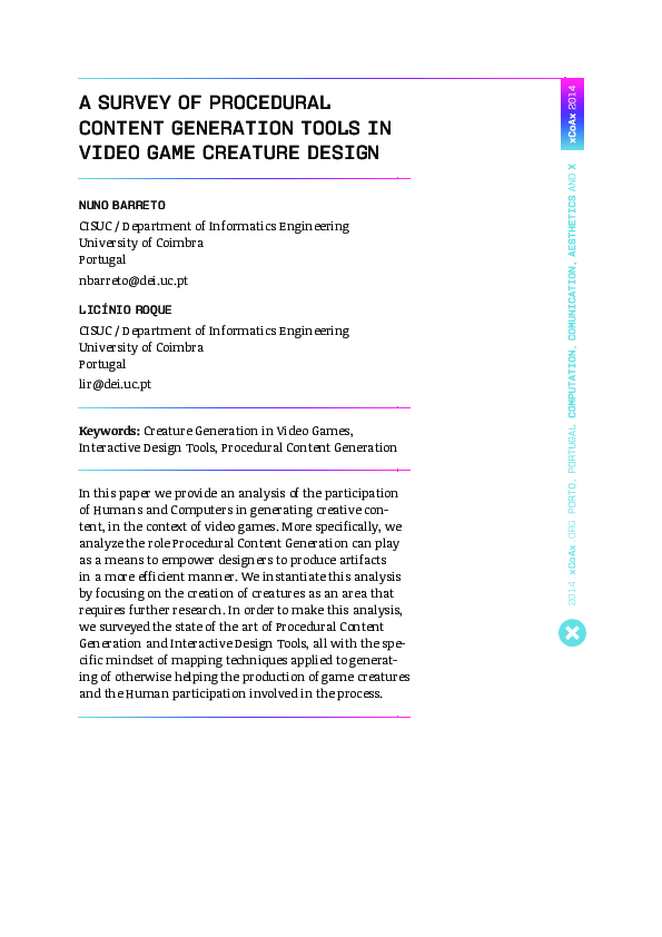 (PDF) A Survey of ProcedurAl content GenerAtion toolS in video GAme ...