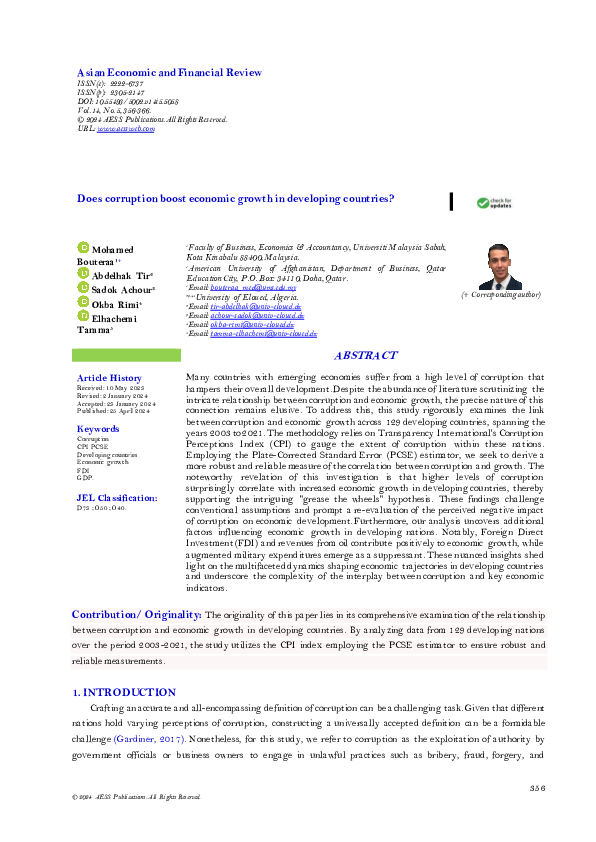 (PDF) Does corruption boost economic growth in developing countries?