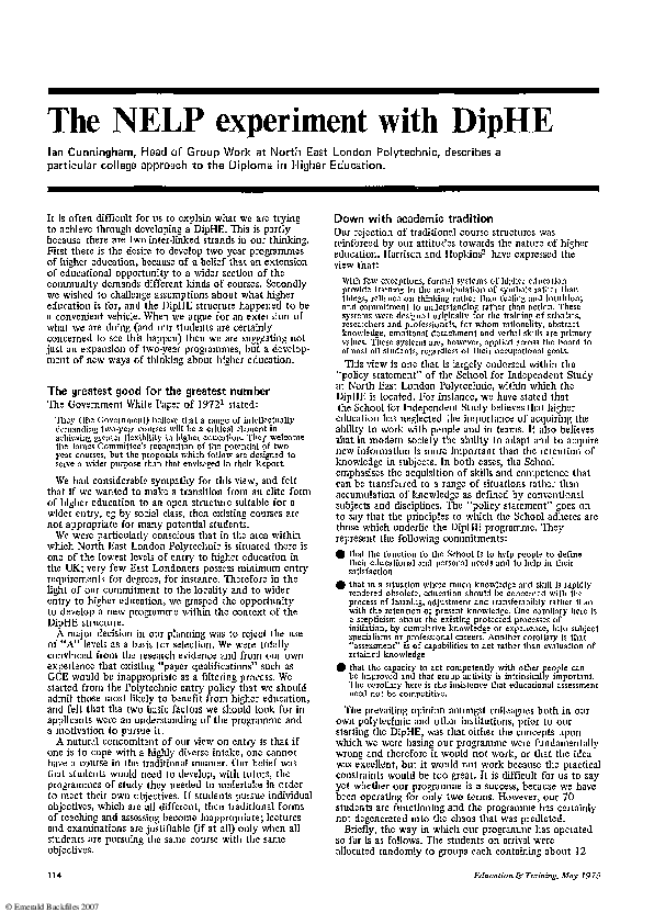 (PDF) The NELP experiment with DipHE