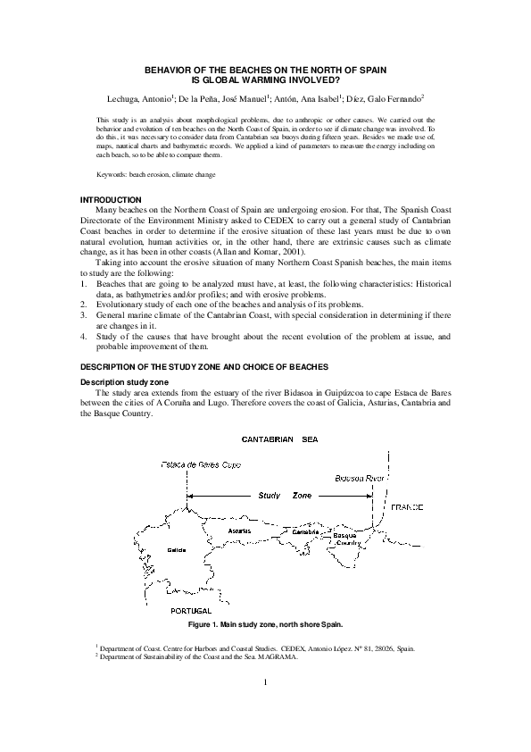 (PDF) Behavior of the Beaches on the North of Spain