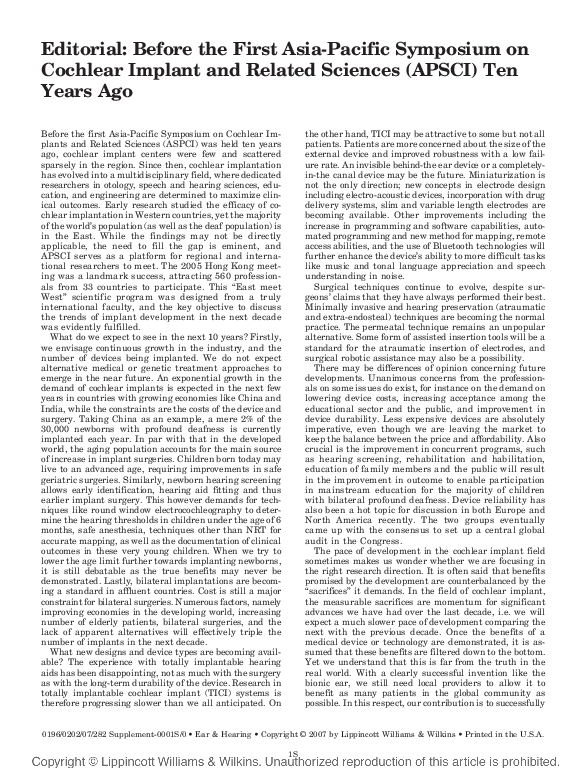 (PDF) Editorial: Before the First Asia-Pacific Symposium on Cochlear ...