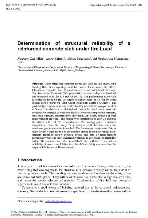 (PDF) Determination of structural reliability of a reinforced concrete ...