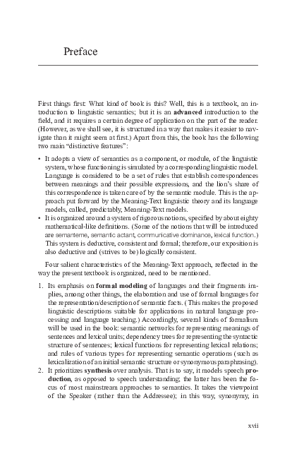 (PDF) An Advanced Introduction to Semantics: A Meaning-Text Approach