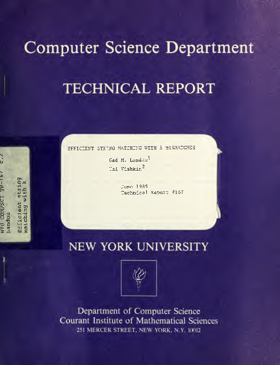 (PDF) Efficient string matching with k mismatches