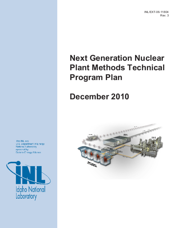 (PDF) Next Generation Nuclear Plant Methods Technical Program Plan