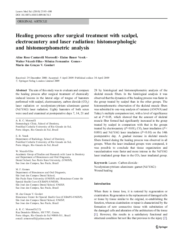 (PDF) Healing process after surgical treatment with scalpel ...