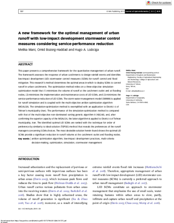 (PDF) A new framework for the optimal management of urban runoff with low-impact development ...