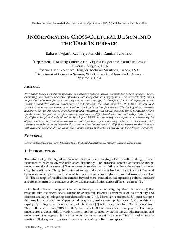 (PDF) Incorporating Cross-Cultural Design Into The User Interface