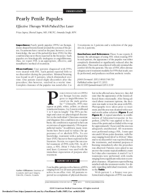 (PDF) Pearly Penile Papules