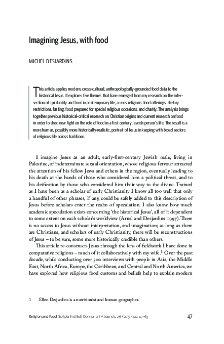 (PDF) Imagining Jesus, with food
