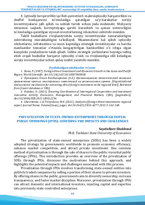 (PDF) Privatization of State-Owned Enterprises Through Initial Public Offerings (Ipos ...