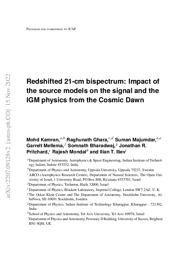 (PDF) Redshifted 21-cm bispectrum: impact of the source models on the ...