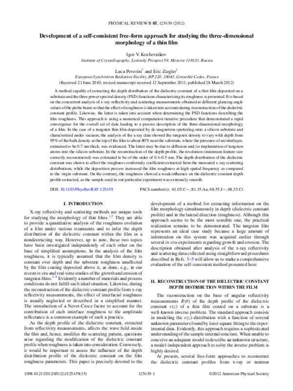 (PDF) Development of a self-consistent free-form approach for studying the three-dimensional ...
