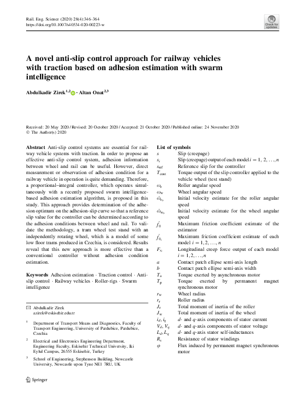 (PDF) A novel anti-slip control approach for railway vehicles with traction based on adhesion ...