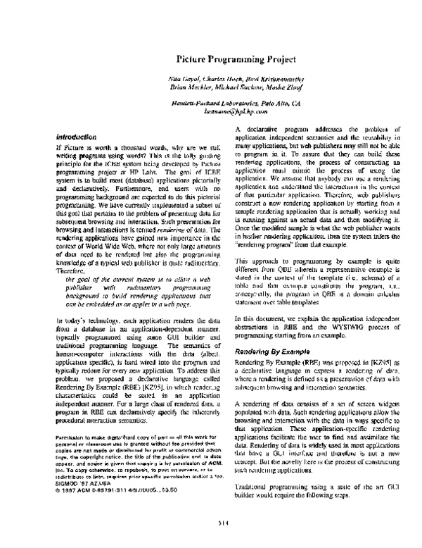 (PDF) Picture programming project